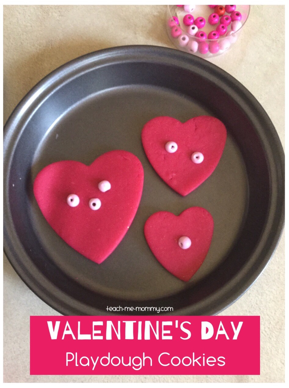 Valentine's Day Playdough Cookies - Teach Me Mommy