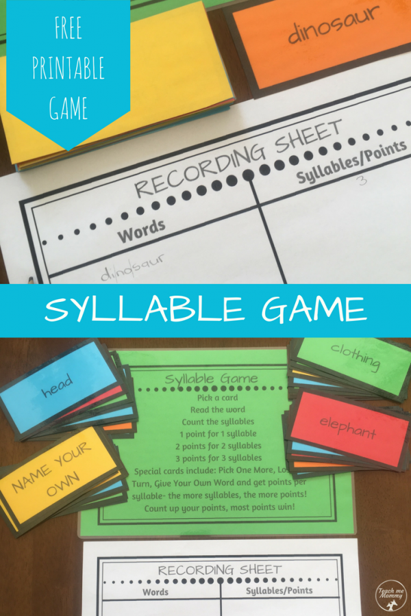 Syllable Game - Teach Me Mommy